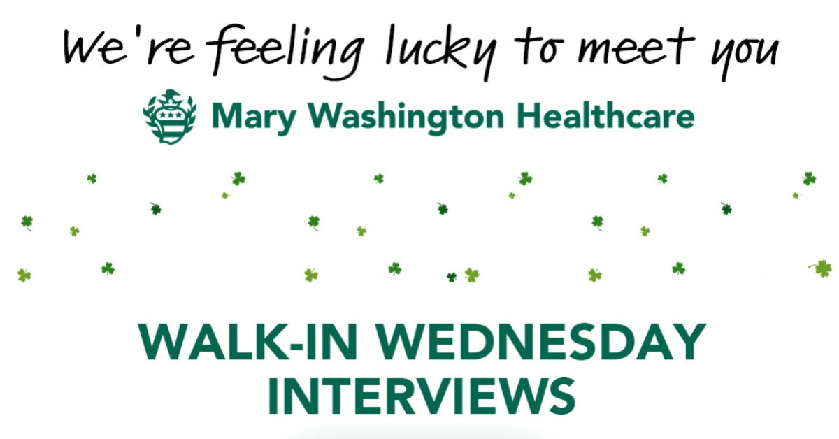 Walk-in Wednesdays | Mary Washington Healthcare | Fredericksburg ...