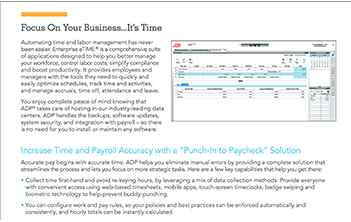 Enterprise eTime ® by ADP provides employees and managers with the ...